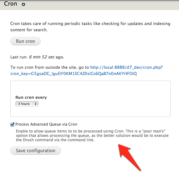 Provide a poor-man's solution via hook_cron() [#1914202] | Drupal.org