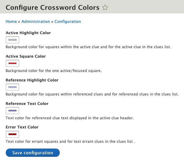 Crossword Colors | Crossword Sub-Modules | Drupal Wiki guide on Drupal.org Crossword Colors | Crossword Sub-Modules | Drupal Wiki guide on Drupal.org