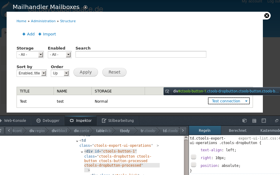 Export UI ops dropbutton misaligned [#1966072] | Drupal.org