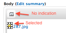The media button is not activated when a "default" file is selected in the wysiwyg [#2003798 ...