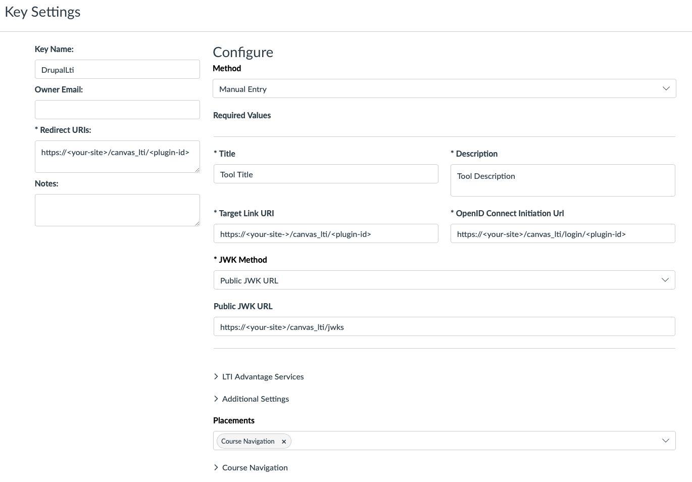 Configuration Canvas Canvas Lti Drupal Wiki Guide On