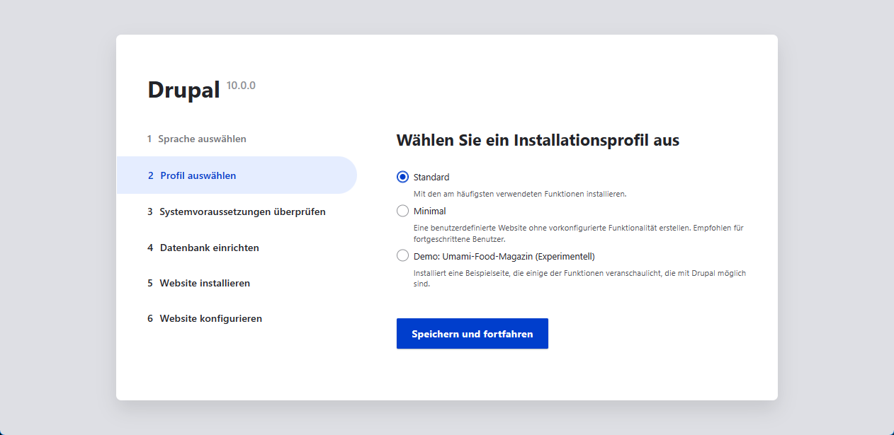 3.7. Ausführen des interaktiven Installationsprogramms | Kapitel 3. Installation | Drupal ...