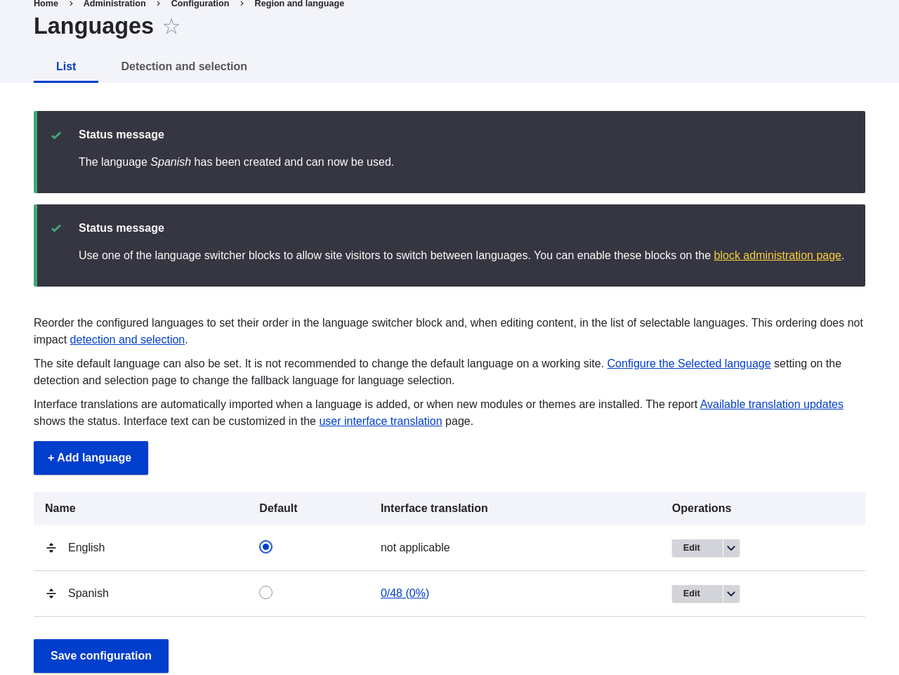 10.1. Adding a Language | Chapter 10. Making Your Site Multilingual ...