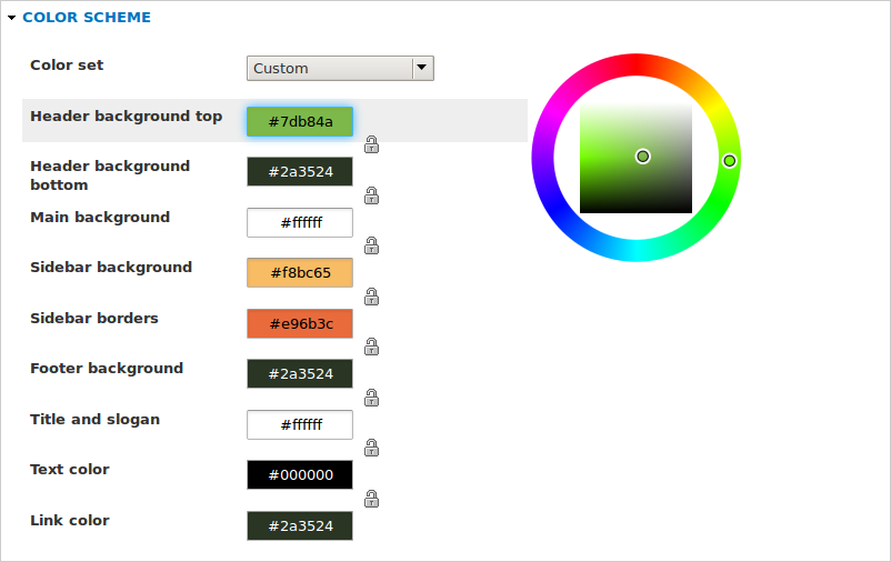 4.6. Configuring the Theme | Capítulo 4. Configuración básica del sitio ...