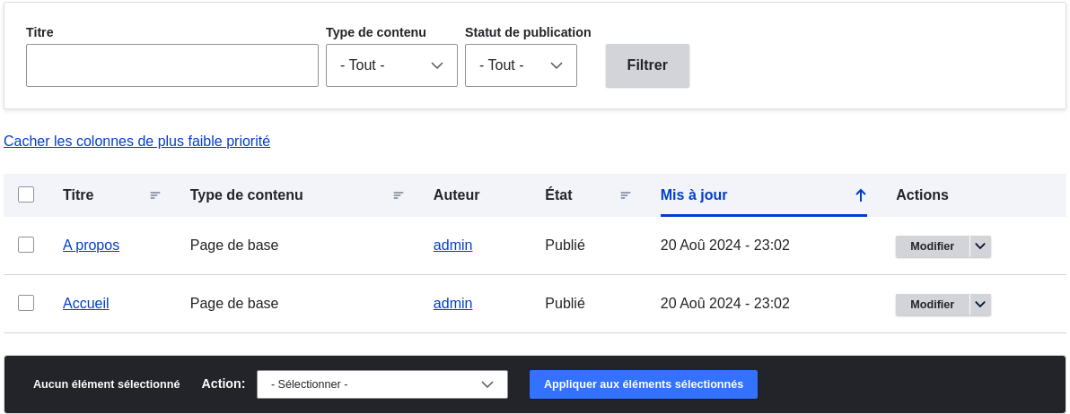 5.3. Modifier un élément de contenu | Chapitre 5. Gestion élémentaire des pages | Guide d ...