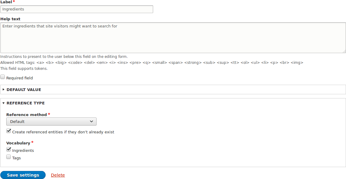 6.6. Setting Up a Taxonomy | Capítulo 6. Setting Up Content Structure | Drupal 8 User Guide ...