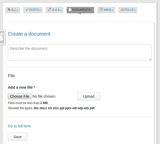 Browsing widget form tweaks for Commons Documents [#1990318] | Drupal.org
