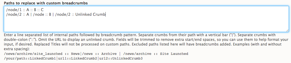 Configuration Options for Easy Breadcrumb | Easy Breadcrumb | Drupal Wiki guide on Drupal.org