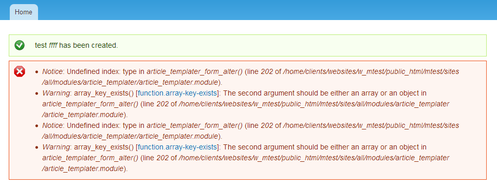 Undefined index: type in article_templater_form_alter() [#2014611] | Drupal.org