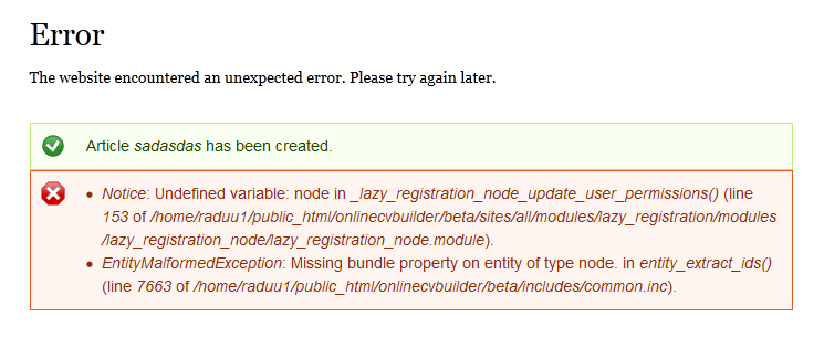 Error after submiting [#2016707] | Drupal.org