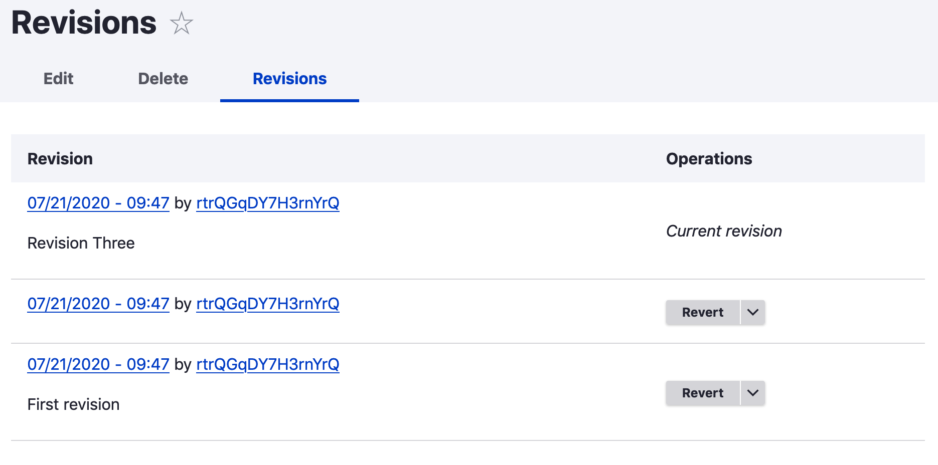Revision UI available to revisionable entities | Drupal.org