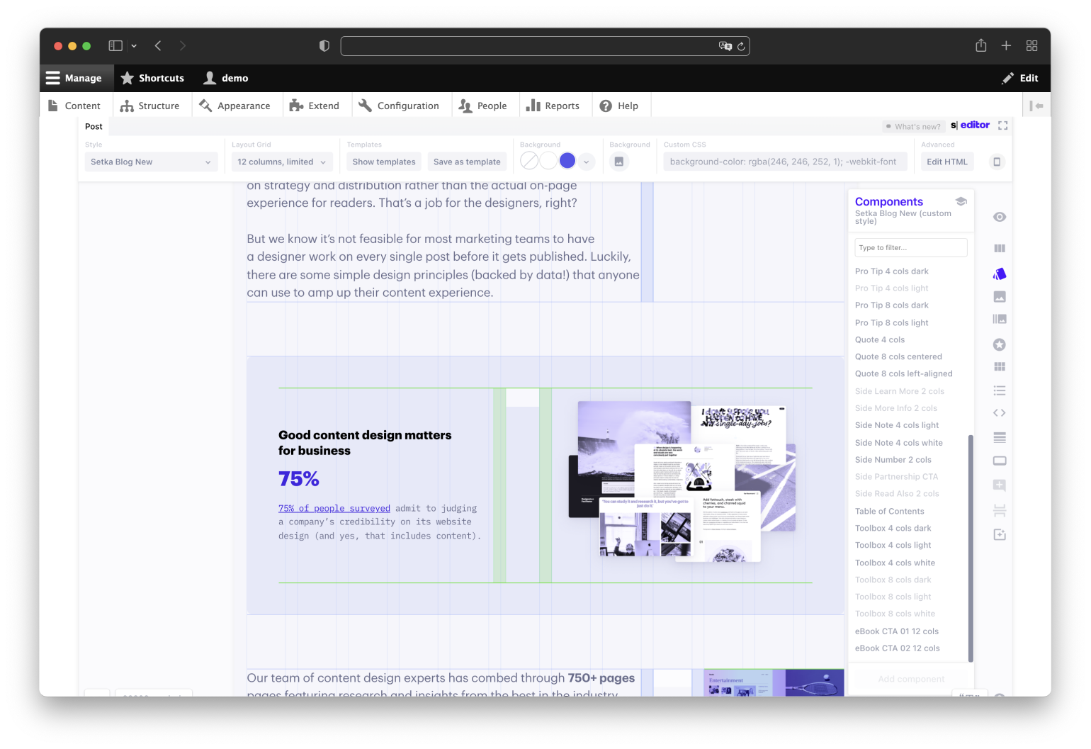 Setka – no-code post builder | Drupal.org