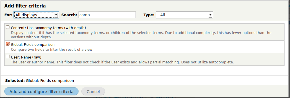 Create a method of filtering one field by its relation to another field [#699252] | Drupal.org