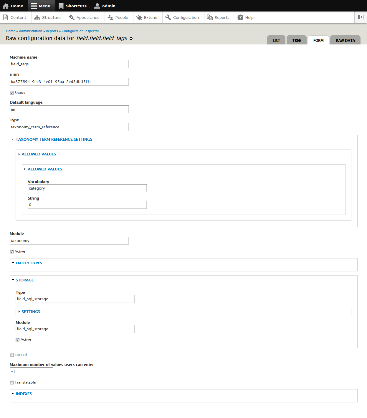 Provide config schema to field types and storage in taxonomy module [#1973498] | Drupal.org