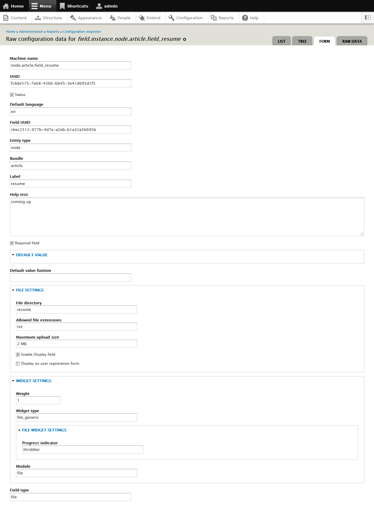 Provide config schema to field types and storage in file module ...