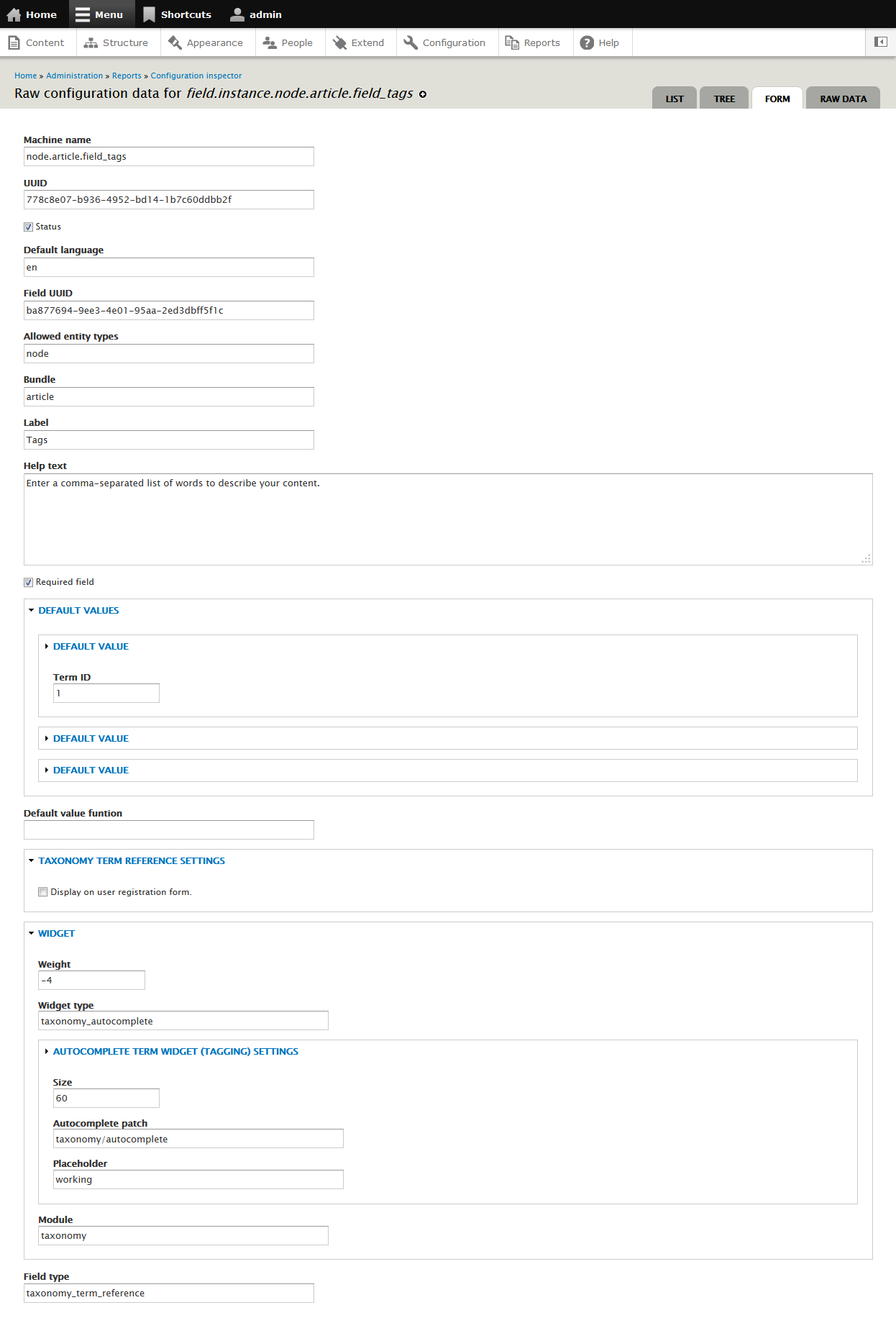 Provide config schema to field types and storage in taxonomy module [#1973498] | Drupal.org