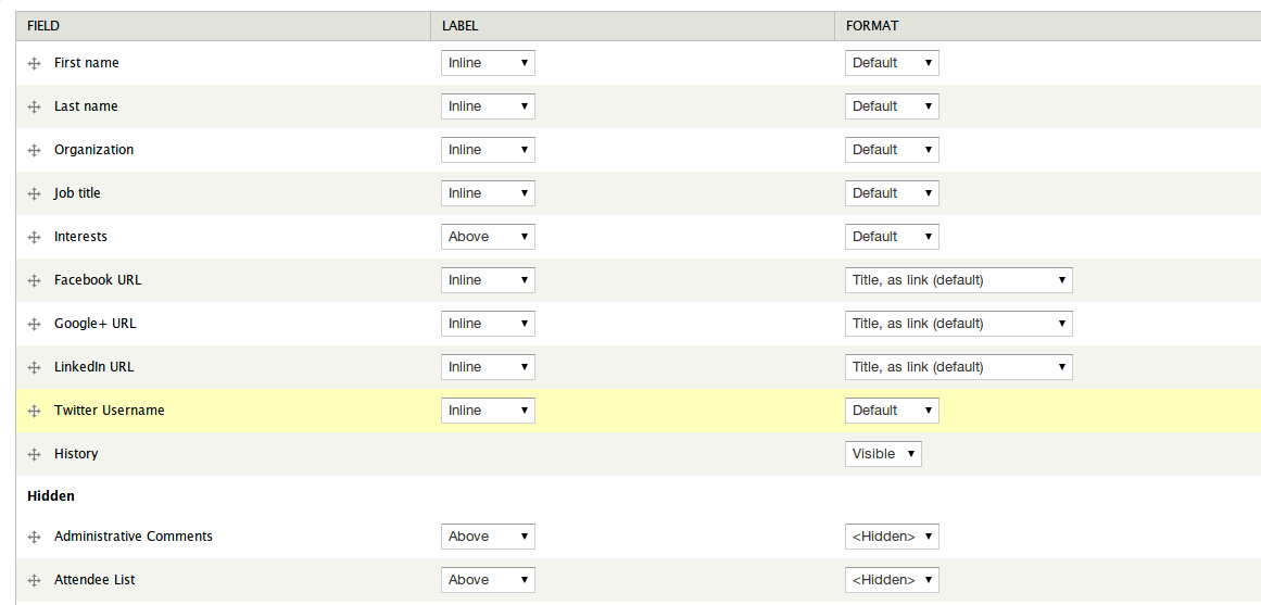 Define Required and Optional Data for User Profiles [#1673000] | Drupal.org