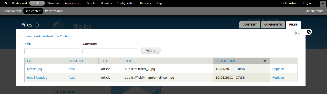 [D7] File Replace [#1301558] | Drupal.org