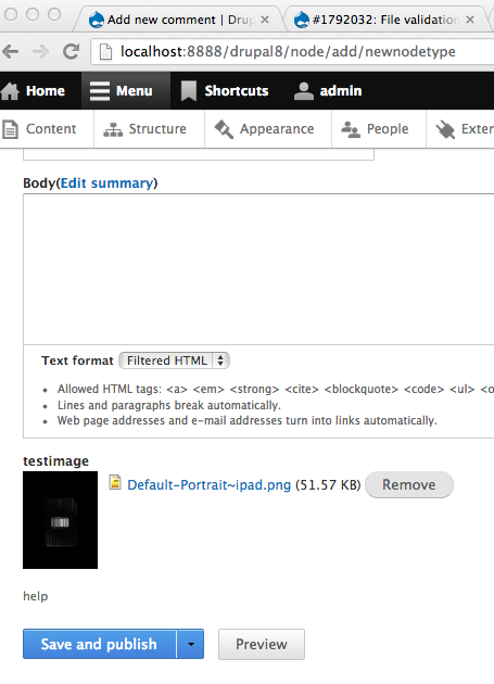 File validation error message not removed after subsequent upload of valid file [#1792032 ...