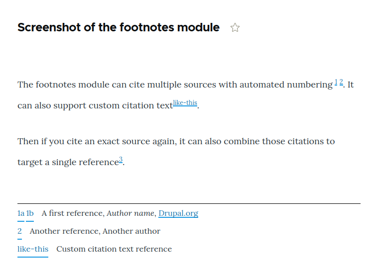 Footnotes | Drupal.org