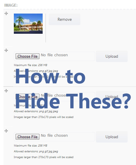 Hide the Extra Upload fields [#1910348] | Drupal.org