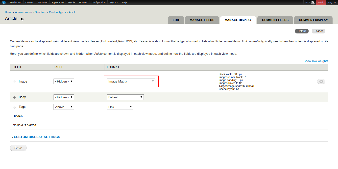 Provide a image field formatter to use in content types [#1614188] | Drupal.org