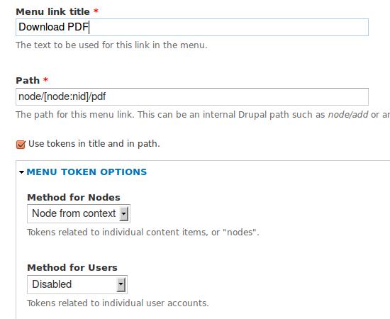 Menu Token | Drupal.org Menu Token | Drupal.org
