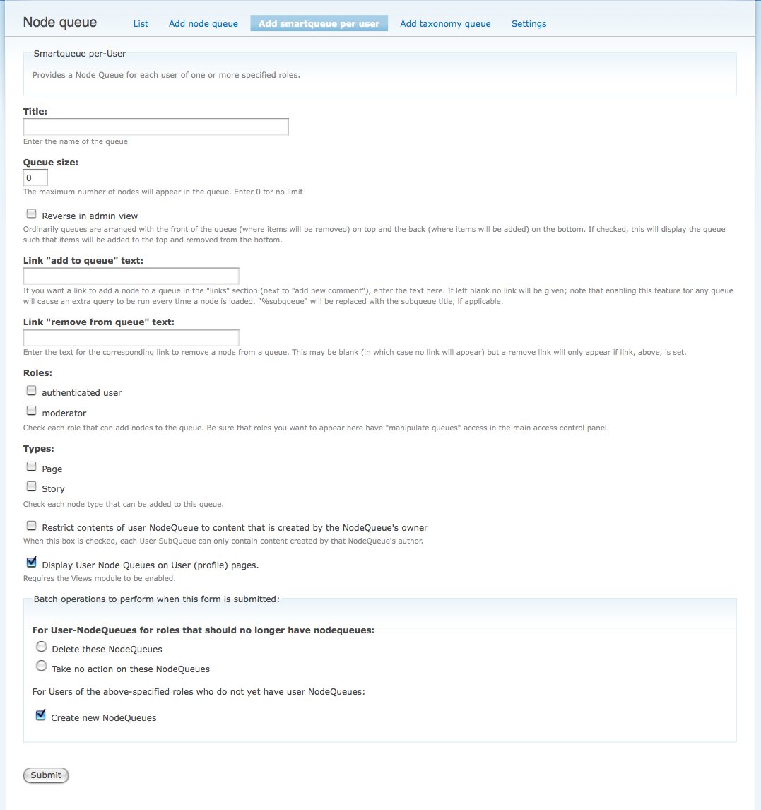 Smartqueue Per User | Drupal.org