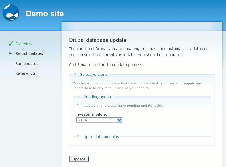 Update form enhancement | Drupal.org