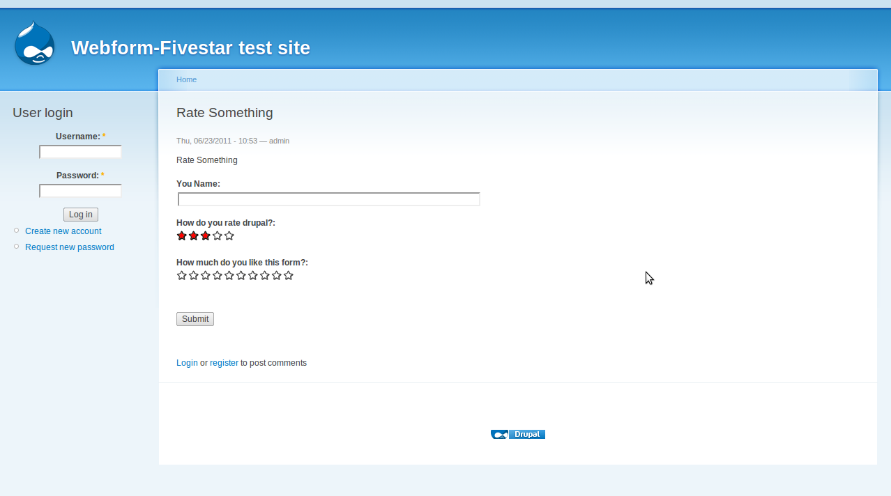 Webform Fivestar 