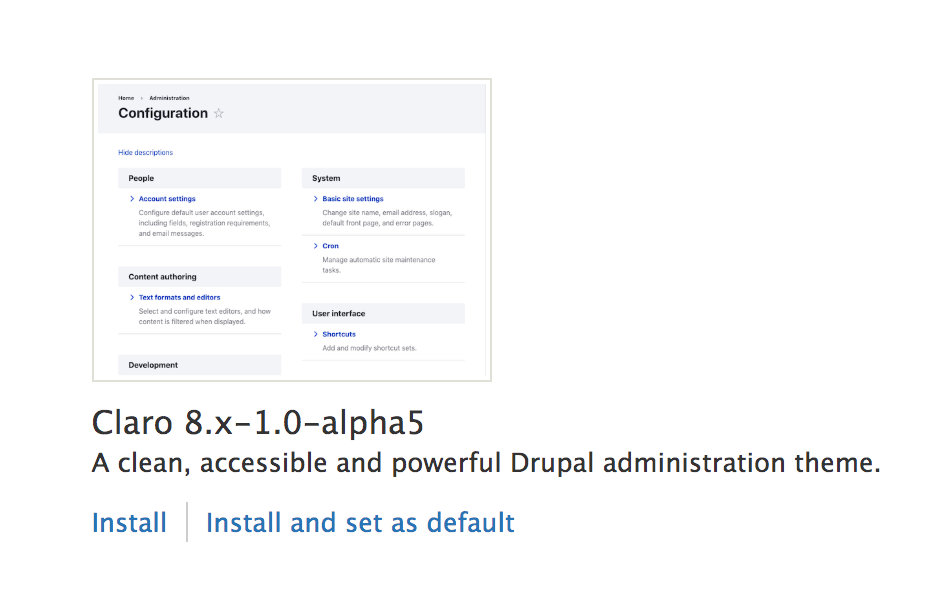 Claro theme (old) | Core themes | Drupal Wiki guide on Drupal.org