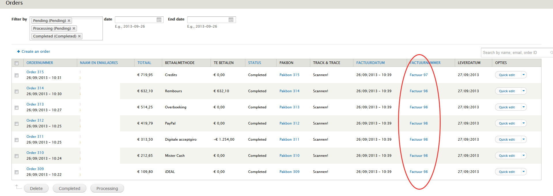 Bulk operations cause incorrect invoice numbering [#2098311] | Drupal.org