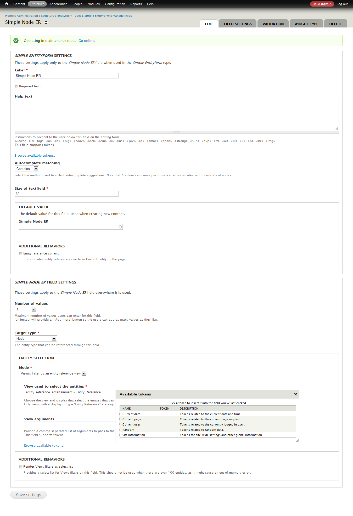 node related tokens are not available/accessible to entityform module [#2244987] | Drupal.org