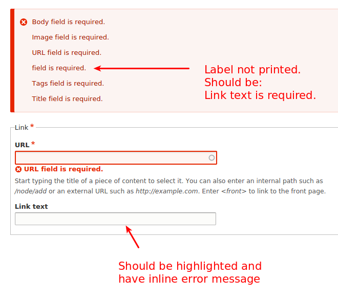 Inline form errors for accessibility and UX [#1493324] | Drupal.org