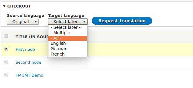 Change "Target language" when "Submit all N translation jobs with the ...