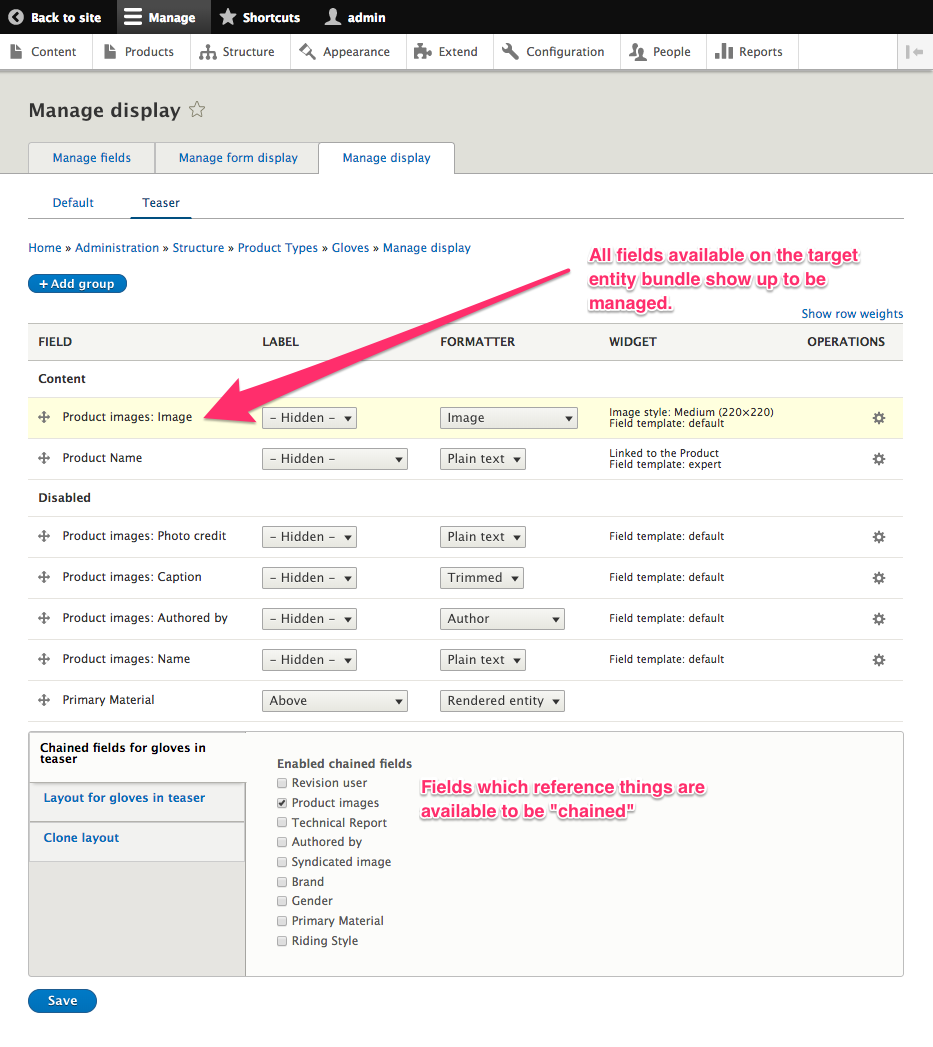 Use "rendered media" (not links) as default media field formatter; add modal to configure the ...