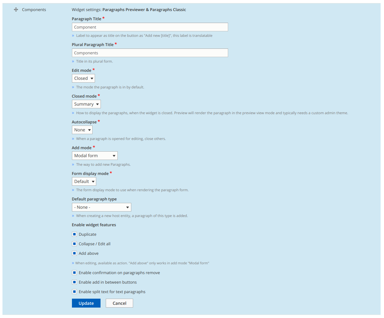 Add [Paragraphs Features] module 8.1.2 [#2977178] | Drupal.org