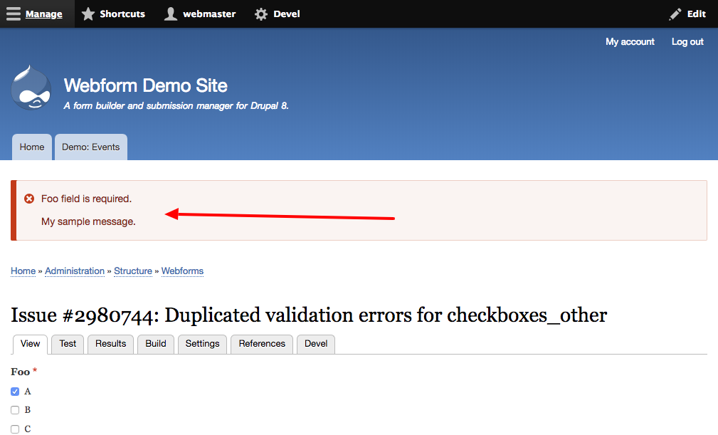 Duplicated validation errors for checkboxes_other [#2980744] | Drupal.org