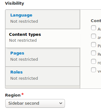 Hide region when the content type has not been selected. [#2988587] | Drupal.org