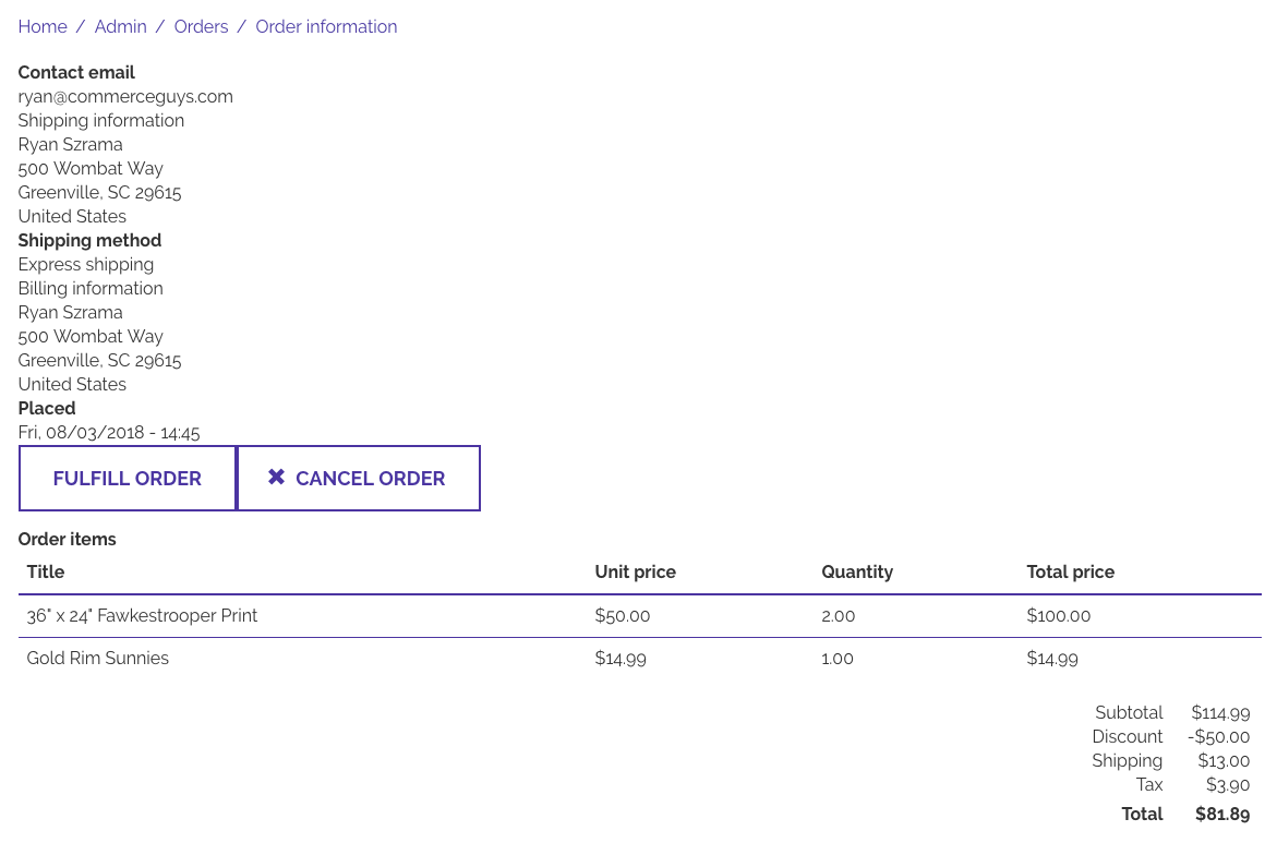 Sync the order "user" view display with the one in Commerce [#2990559] | Drupal.org