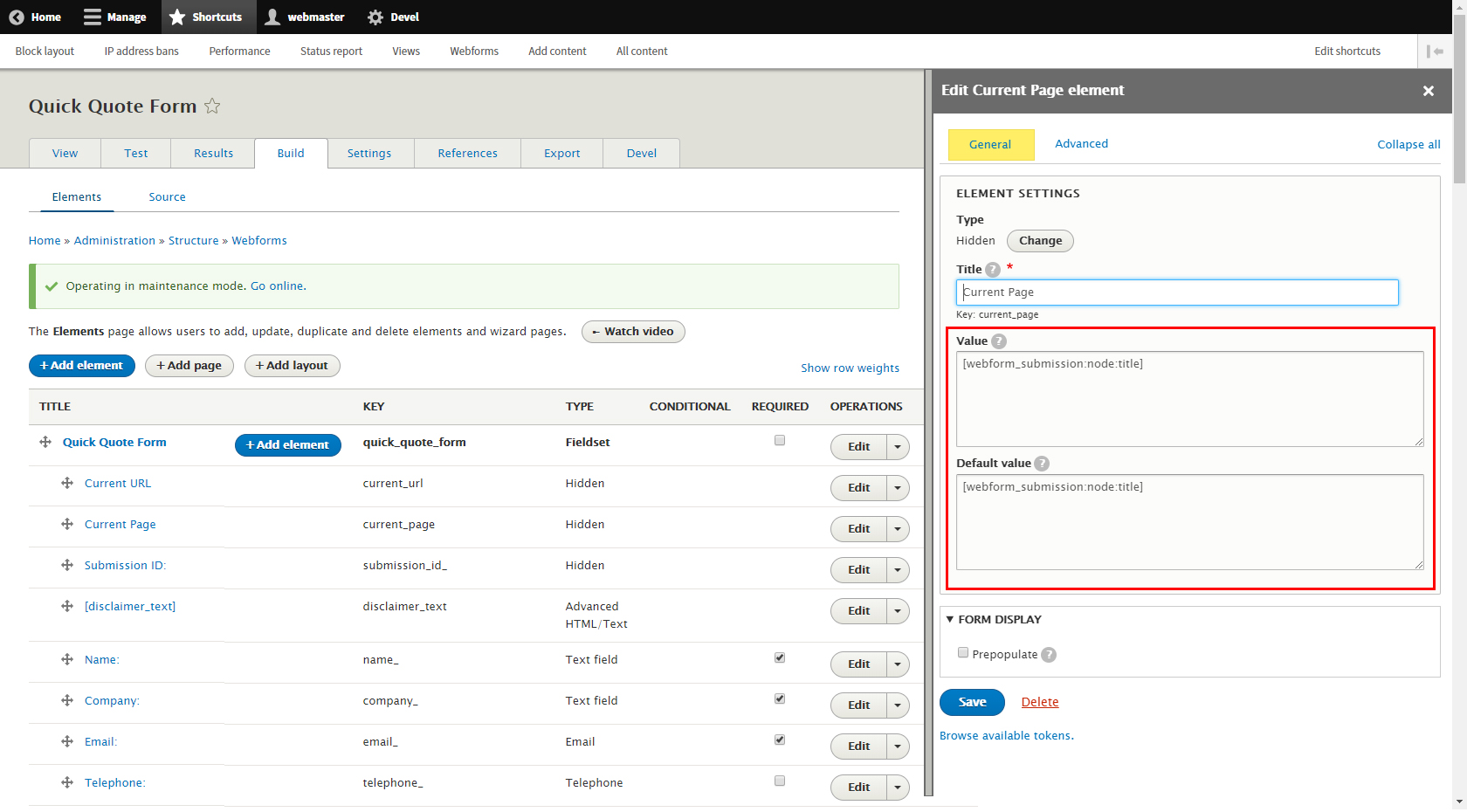Dialog Modal & Conditionals Using "Current Page" Tokens... [#2989923] | Drupal.org