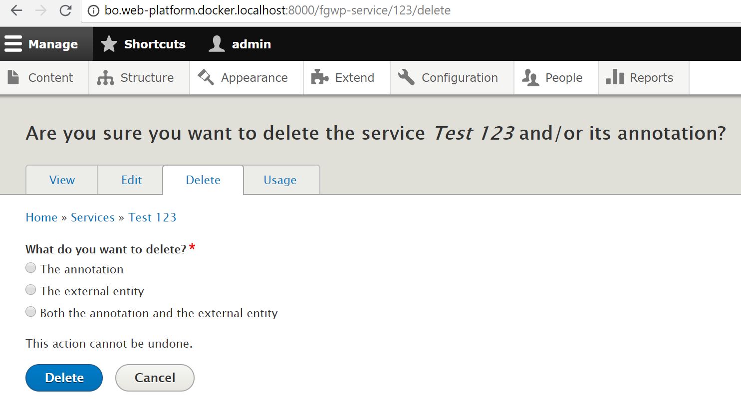 Improve UX for deleting annotations/external entities [#3000080] | Drupal.org