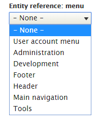 Entity reference to menu [#3013298] | Drupal.org