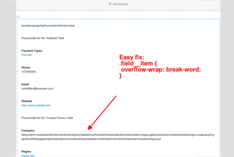 Break long text strings in layout edit [#3016507] | Drupal.org