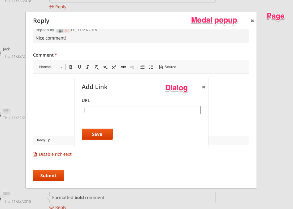 Nested modals don't work: opening a modal from a modal closes the ...