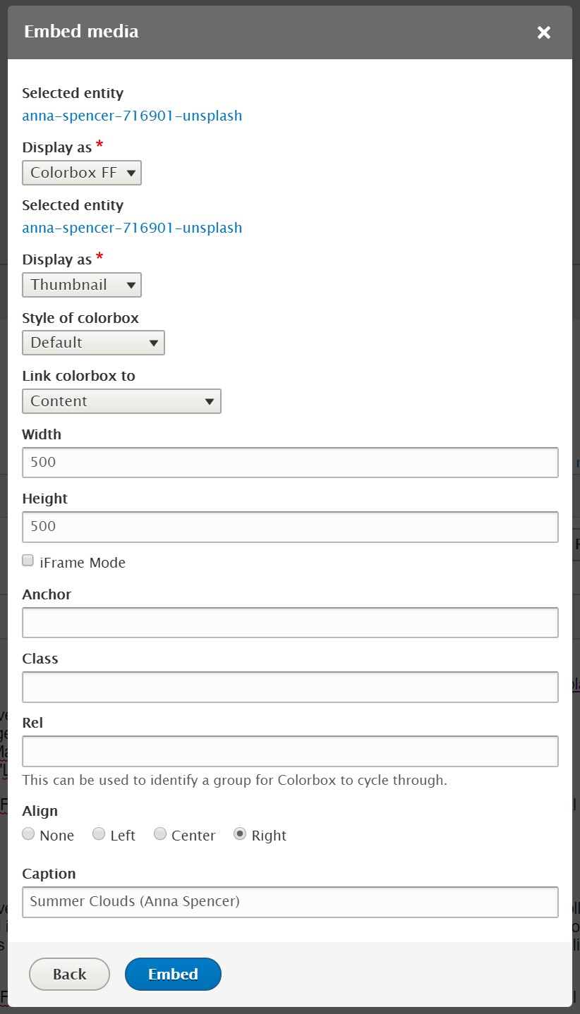 Colorbox not working with Entity embed? [#3017351] | Drupal.org