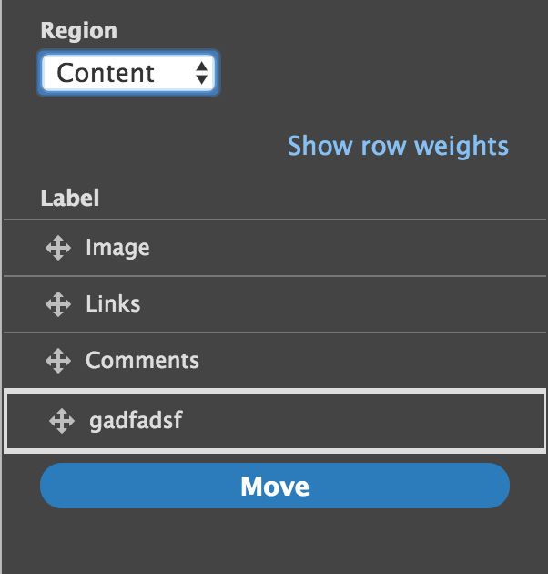 Allow reordering blocks without a pointer device [#2995689] | Drupal.org