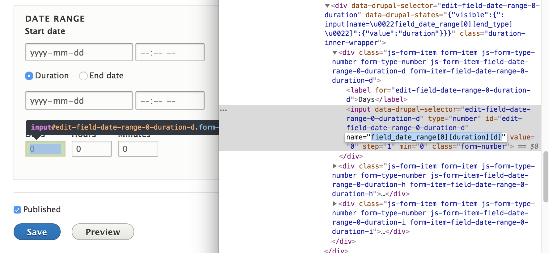 Provide a datetime_range widget to define end time via a duration ...