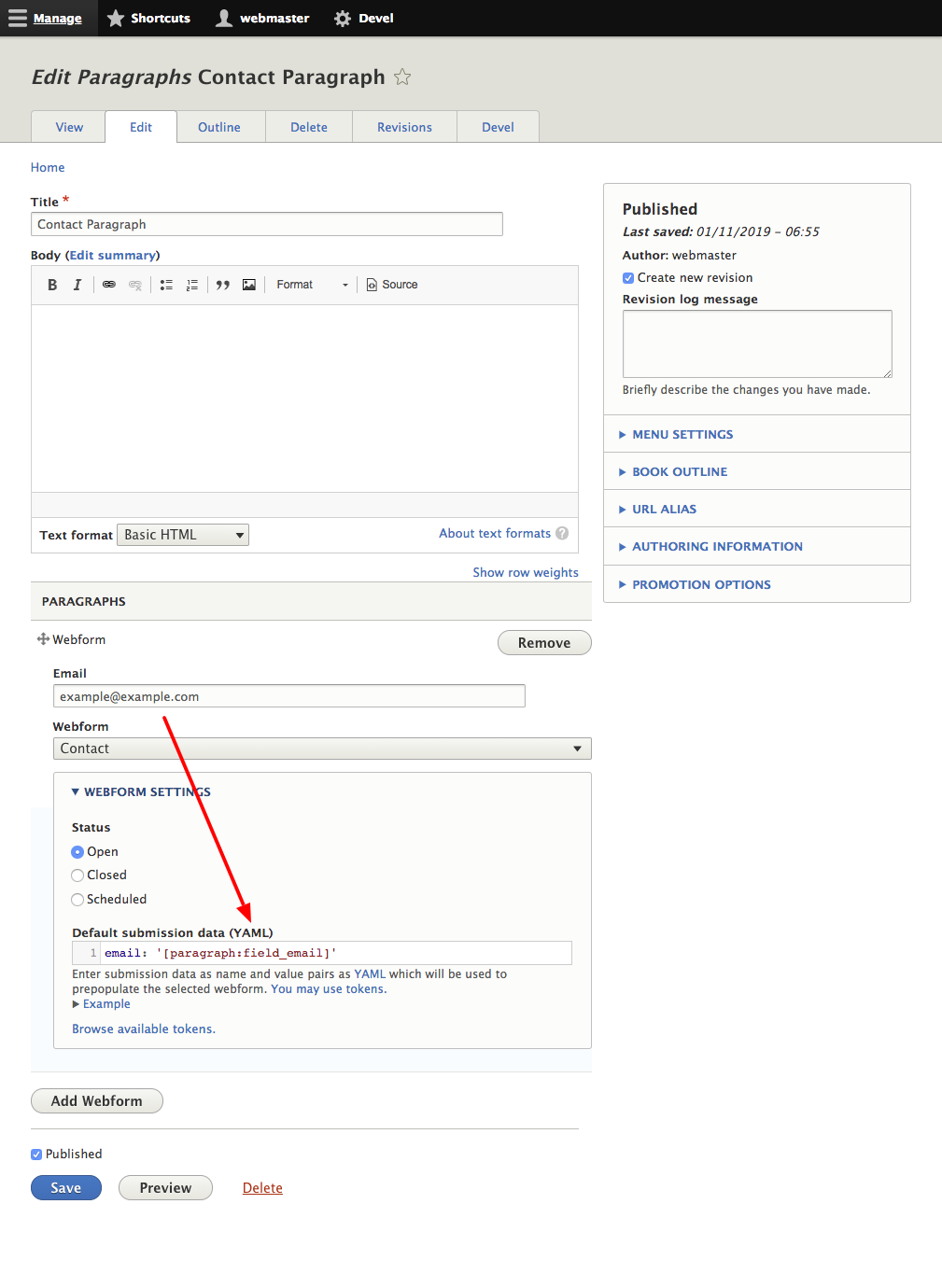 Unable to get token value [webform_submission:source-entity:?] from a paragraph field [#3021262 ...