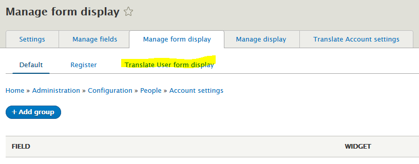 Entity view/form mode formatter/widget settings have no translation UI [#2546212] | Drupal.org